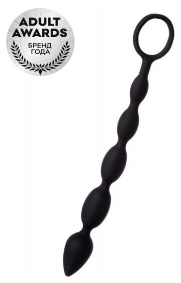 Анальная цепочка A-toys BY Toyfa М, силикон, черный, 27,6см