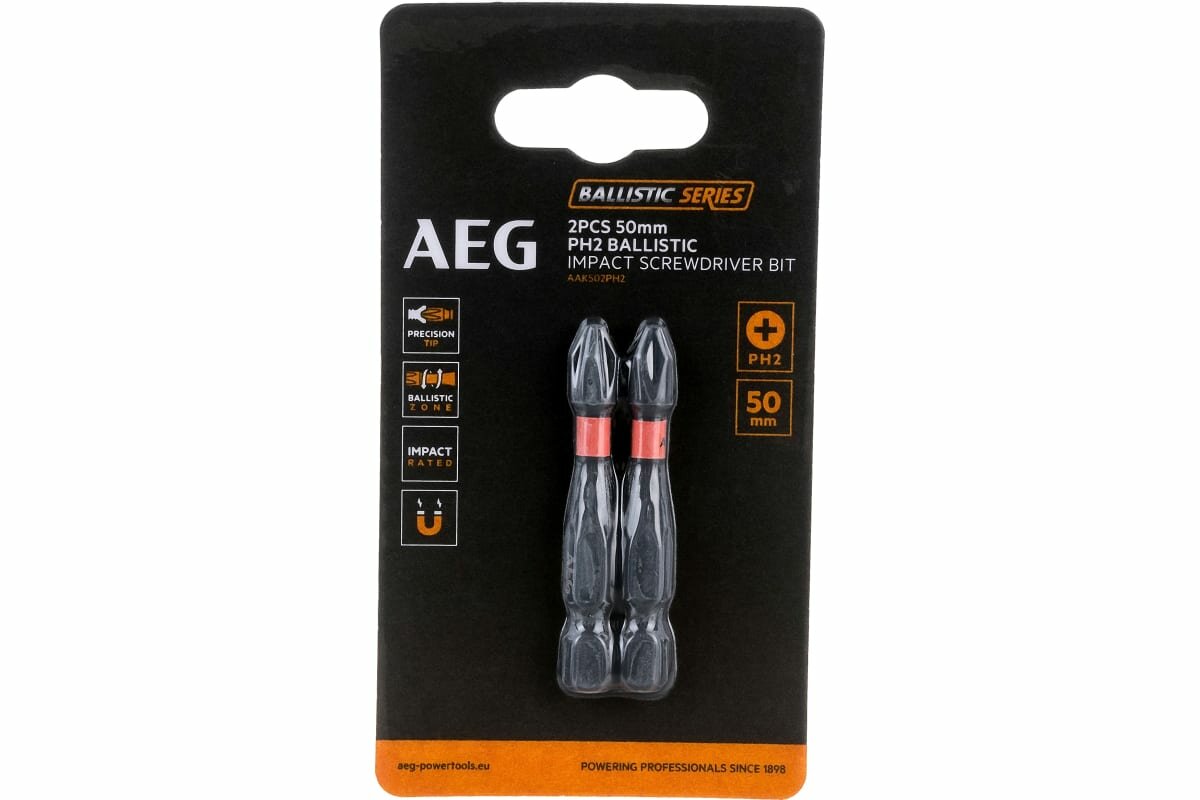 AEG Биты Ударные 2шт. Ударные PH2х50mm AAK502PH2 4932479165