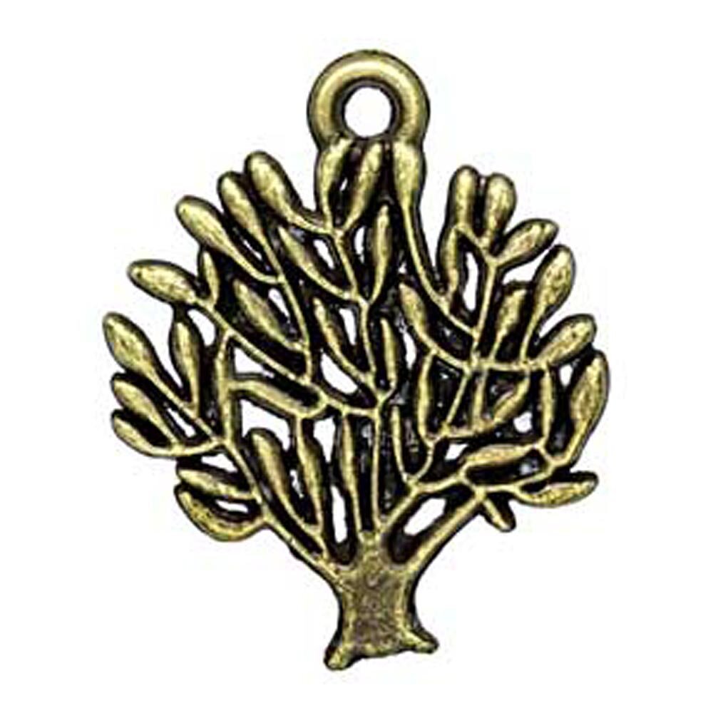 Фурнитура для бижутерии Подвеска Дерево мини 0004860 бронзовый цвет 20x17 мм, цена за 10 шт.