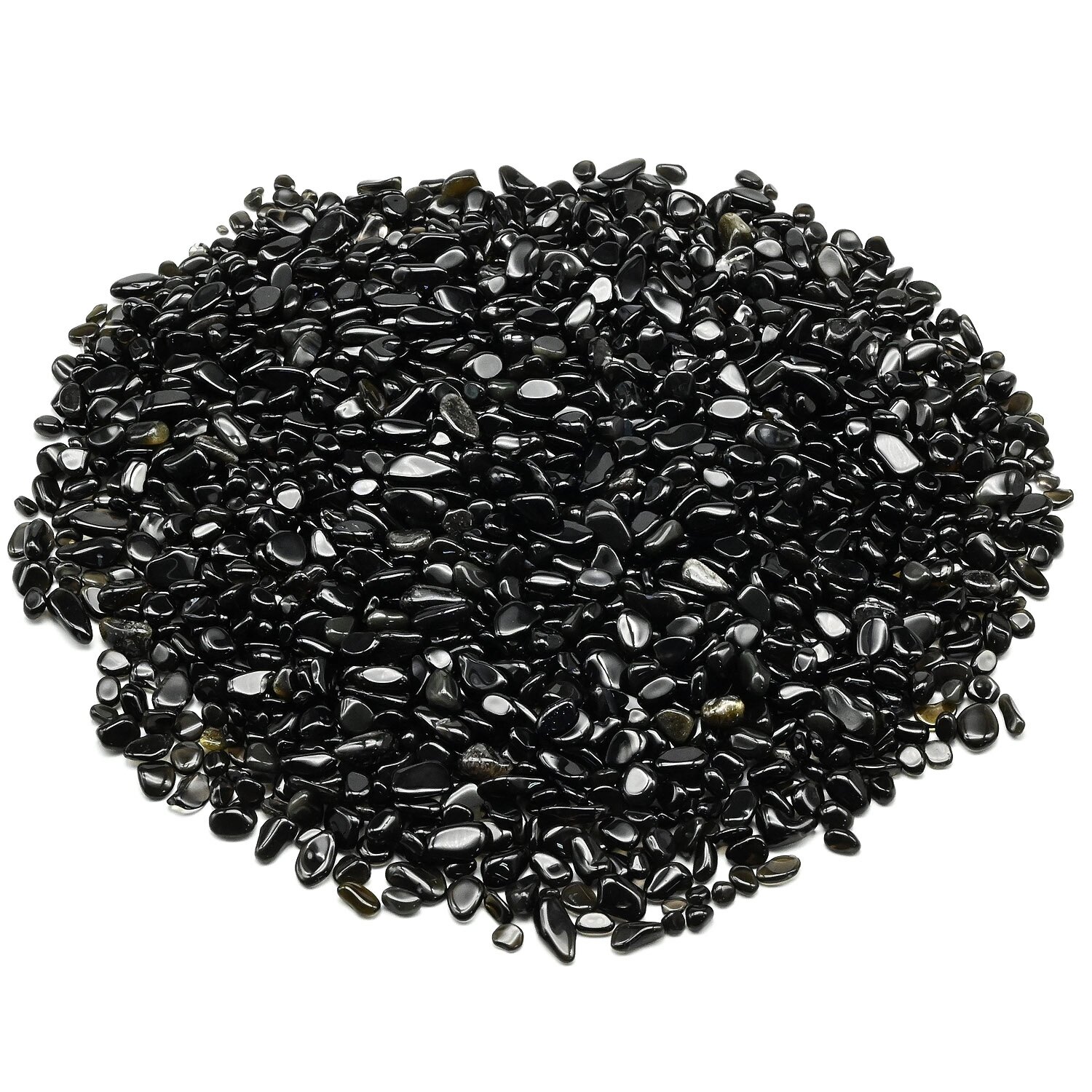 Обсидиан галтовка фракция 3-5мм, упаковка 100г .