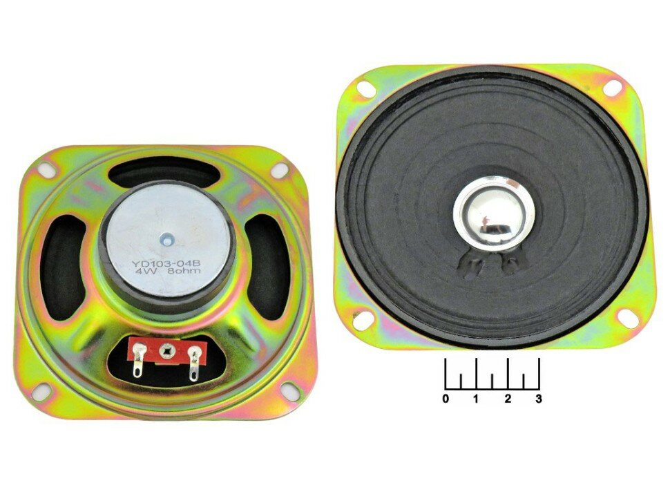 Динамик 8 Ом 4W 100х100х31мм YD103-04B