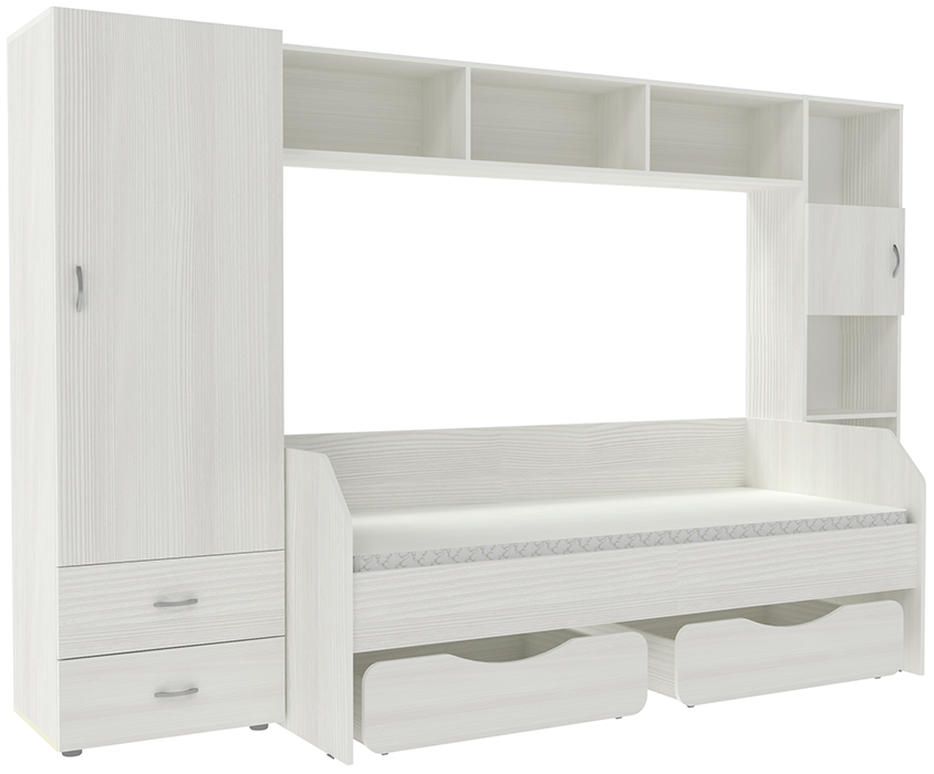 Детская стенка Л №1 Белое Дерево Белое Дерево