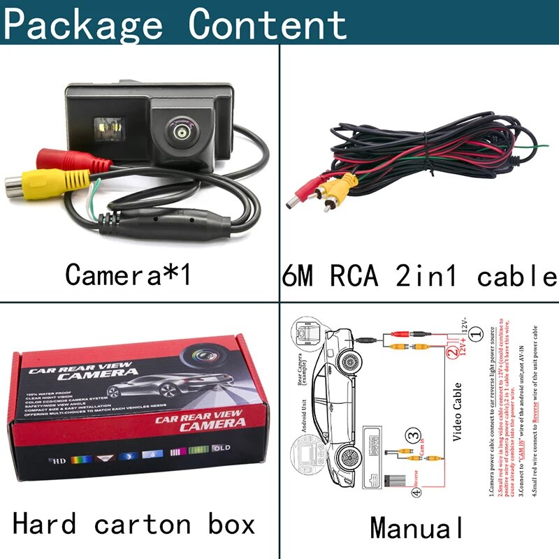 Автомобильная камера заднего вида 720P 170° с Guideline Switchable