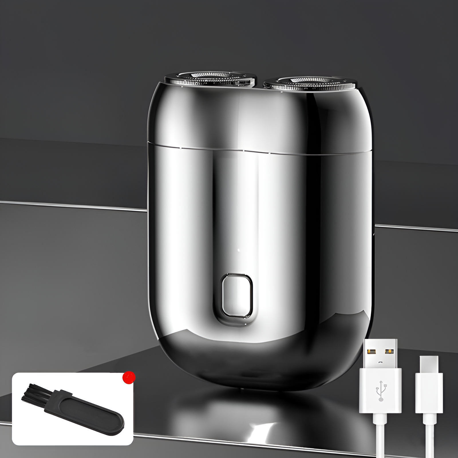 Компактная электробритва SJ-601 с 2-мя бреющими дисками, серебристый цвет