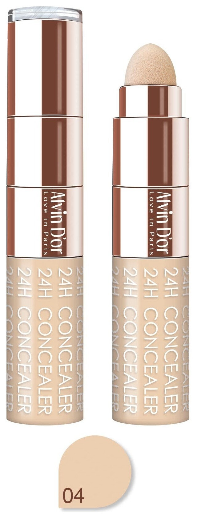 Консилер для лица жидкий + спонж 24H Full Cover Concealer