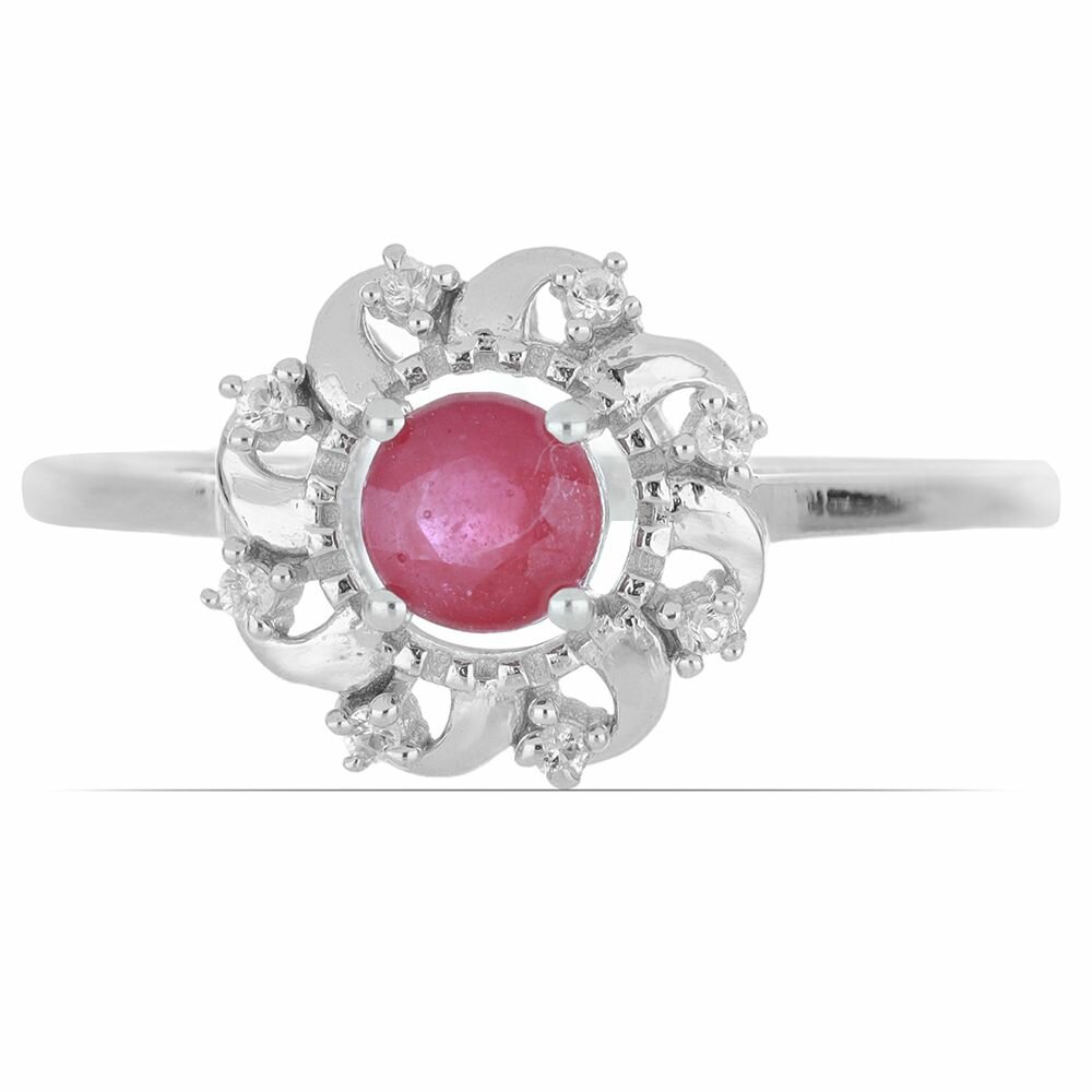 Кольцо Ювелирия, серебро, 925 проба, родирование, топаз, рубин