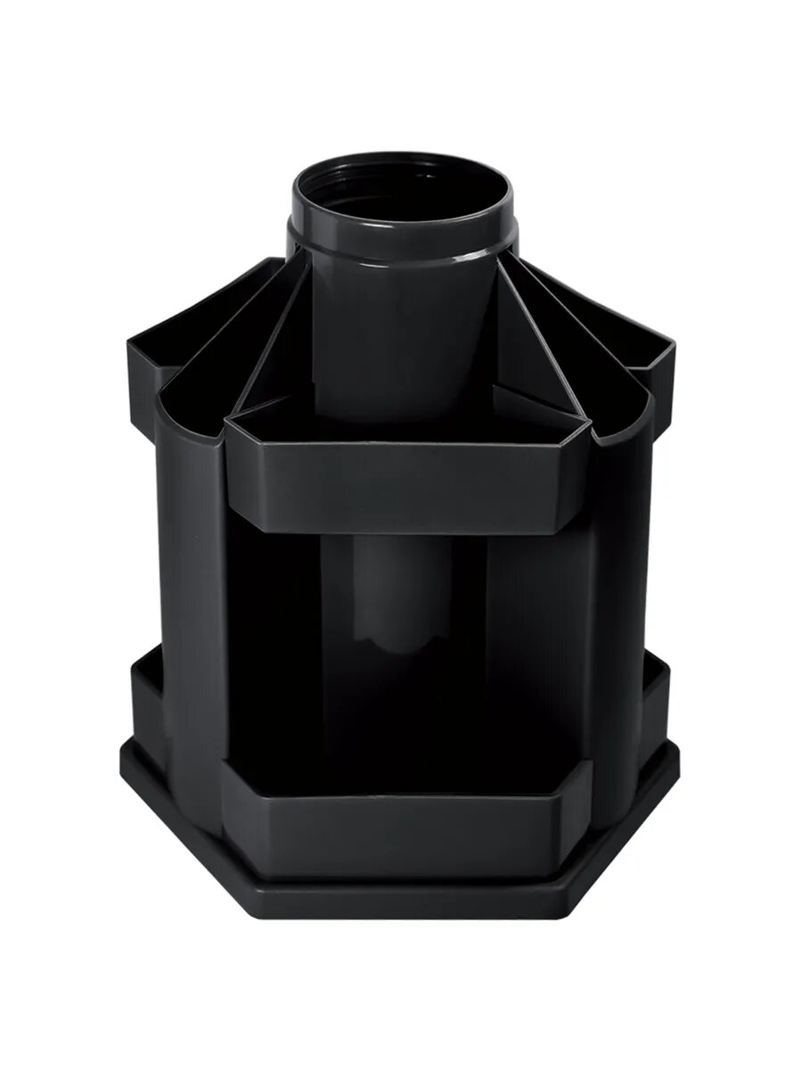 Подставка-органайзер вращающаяся Maxi Desk СТАММ черная 10 отделений 120х140х175 мм ОР200