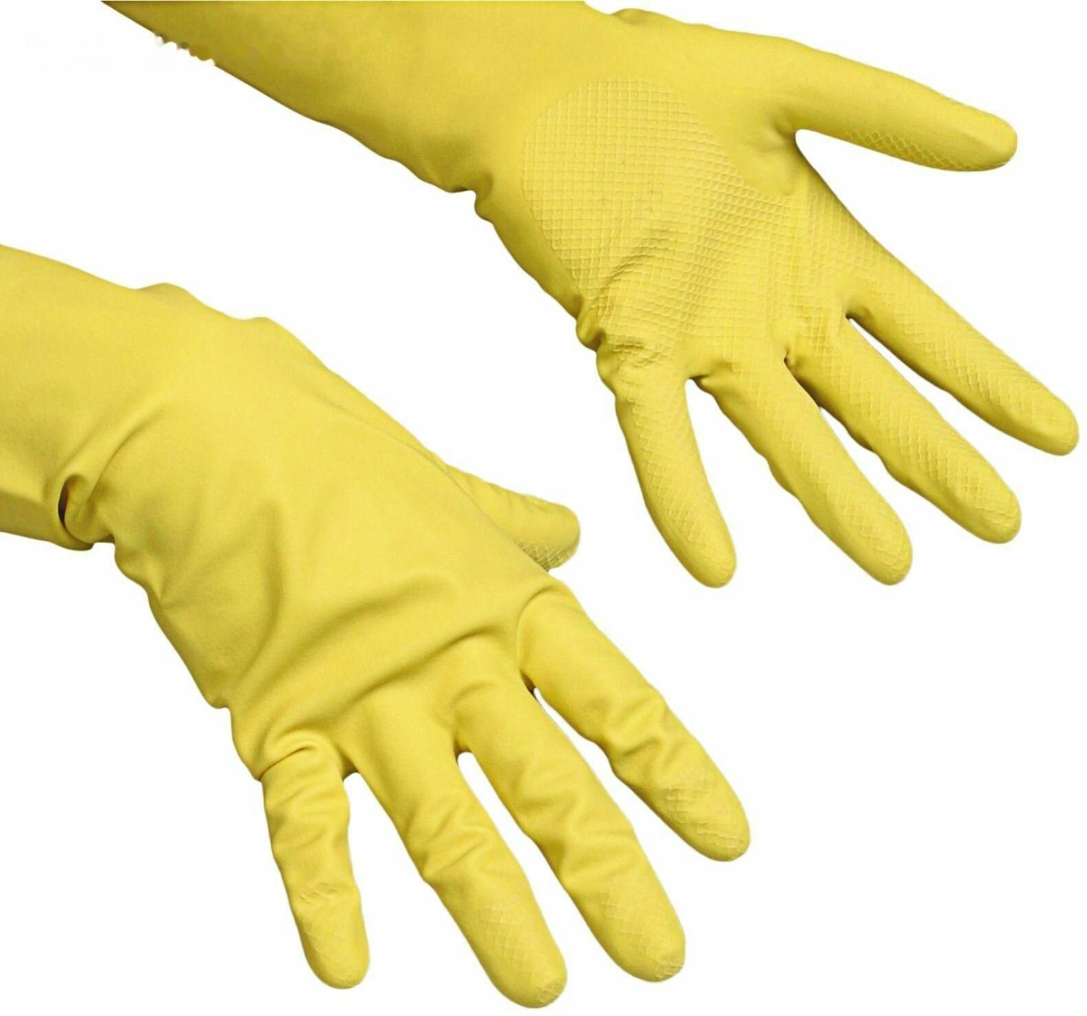Перчатки резиновые ViledaProfesКонтракт латекс хлоп. напыл желт рM 101017, ПС