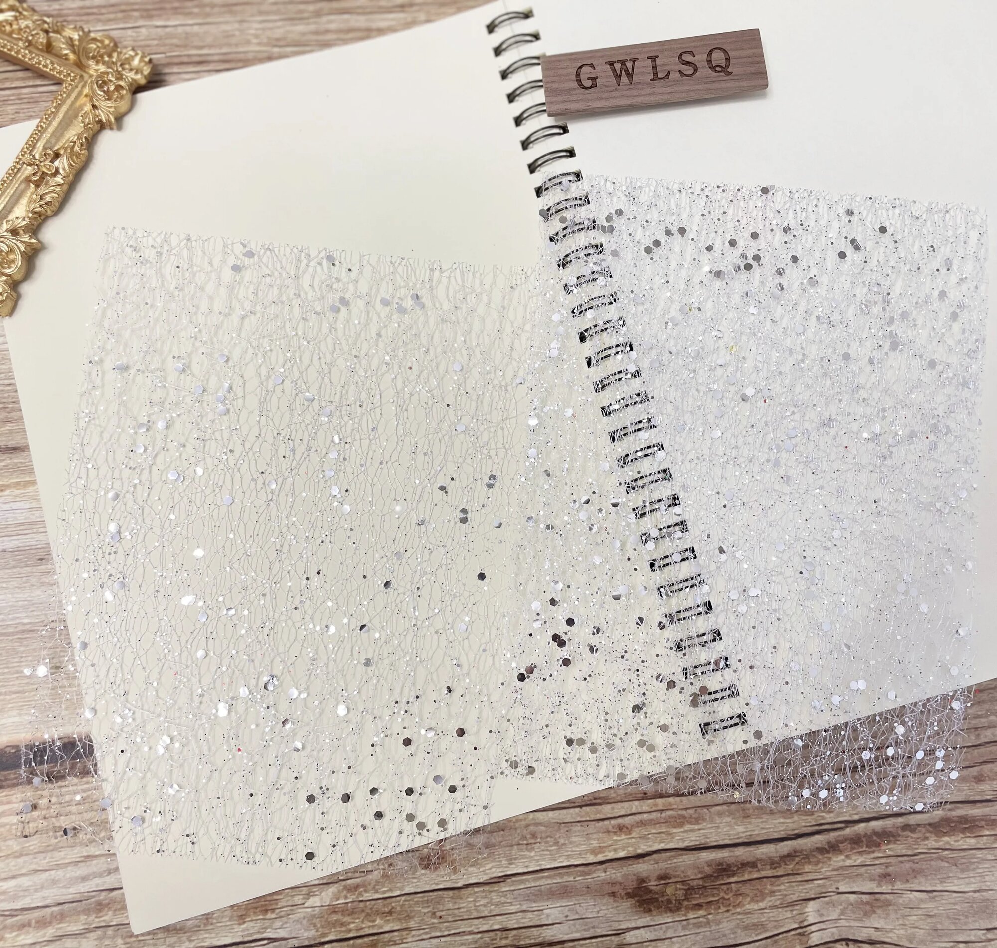 Блестящая марлевая бумага для скрапбукинга 10 шт. Silver