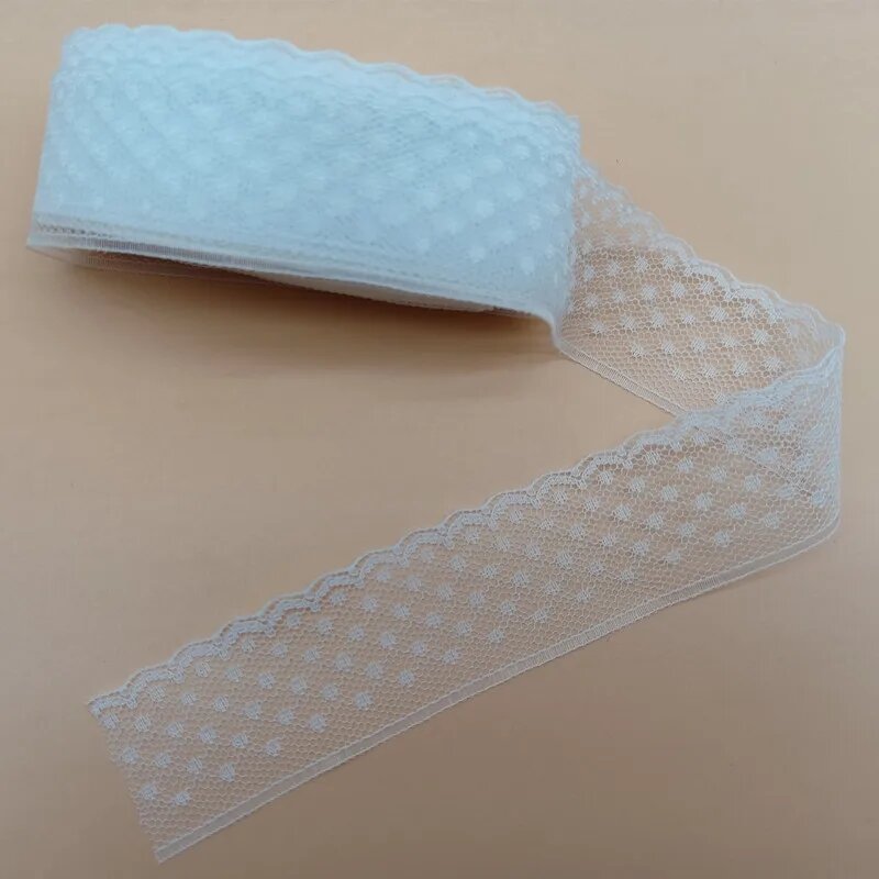 Кружевная лента GuangSheng, 10 ярдов, красный/белый/черный/розовый Белый, White Lace