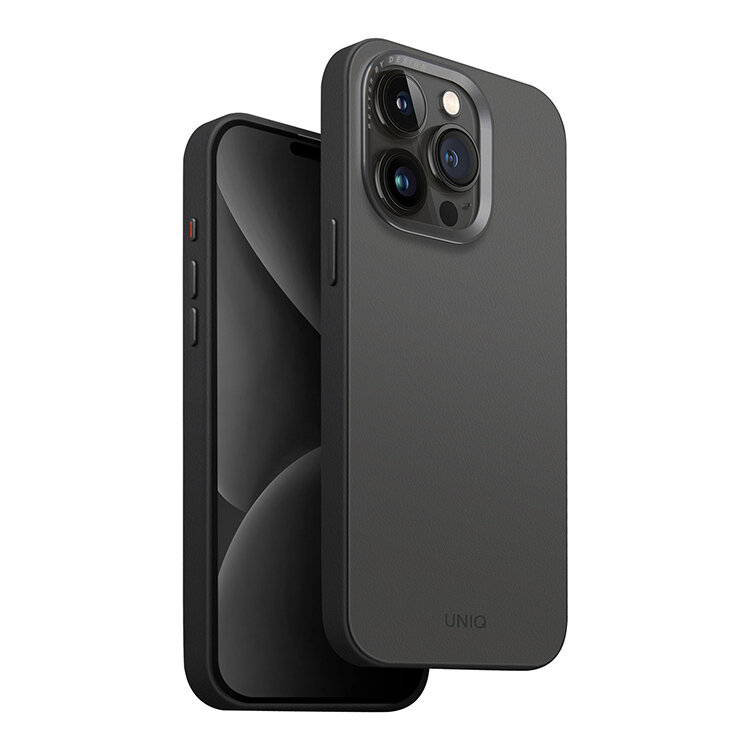 Uniq кожаный чехол для iPhone 15 Pro, Lyden DS Rhino Grey/Black (Magsafe)
