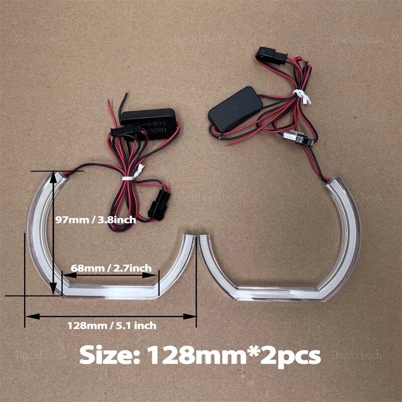 Автомобильный Стайлинг, белые фотокольца для BMW X1 X3 X5 X6 E70 E71 Z3 Z4 E30 E32 E34 E36 E38 E53 E60 E61 E85 F30, комплект ламп Angel Eyes 2pcs 128mm C-shaped