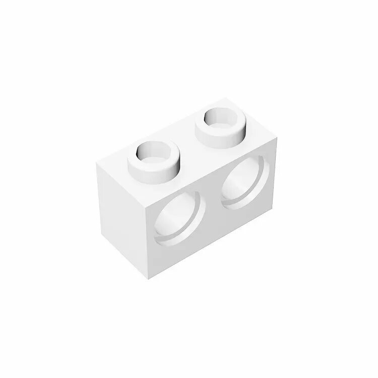 Белый LEGO кирпичик 1x2, Цвет: 090