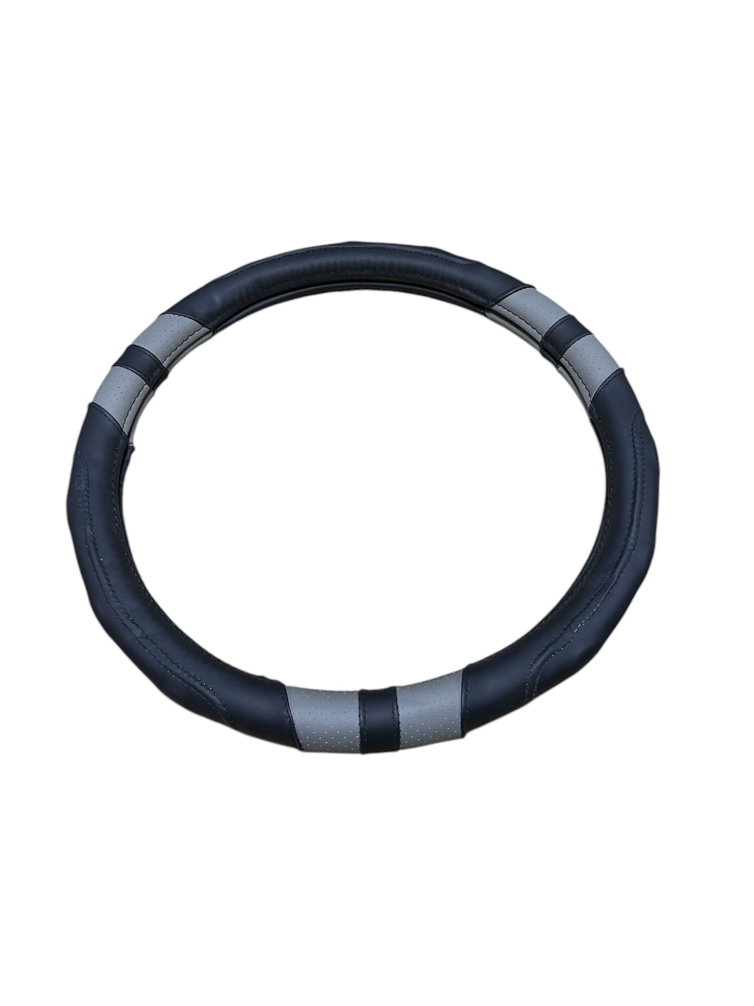 Оплетка "FV" Экокожа черн/серая зебра М