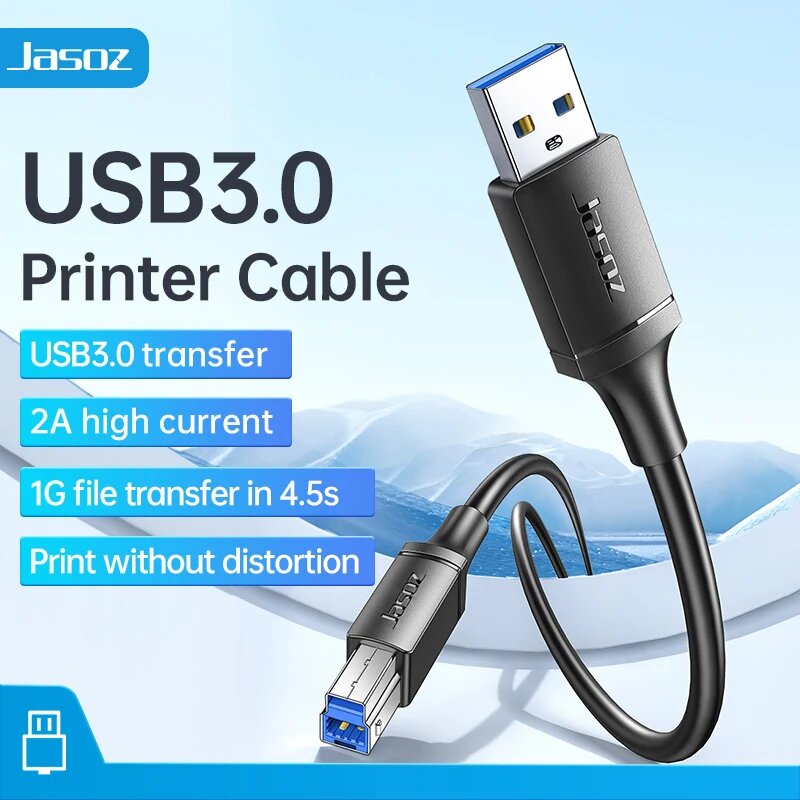 Jasoz USB 3.0 кабель для принтера 1m, 1pcs-USB 3.0