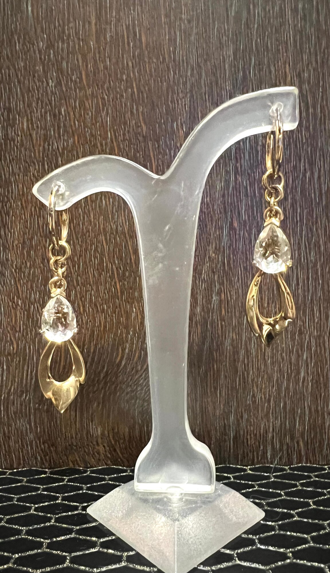 Серьги с подвесками, топаз Swarovski