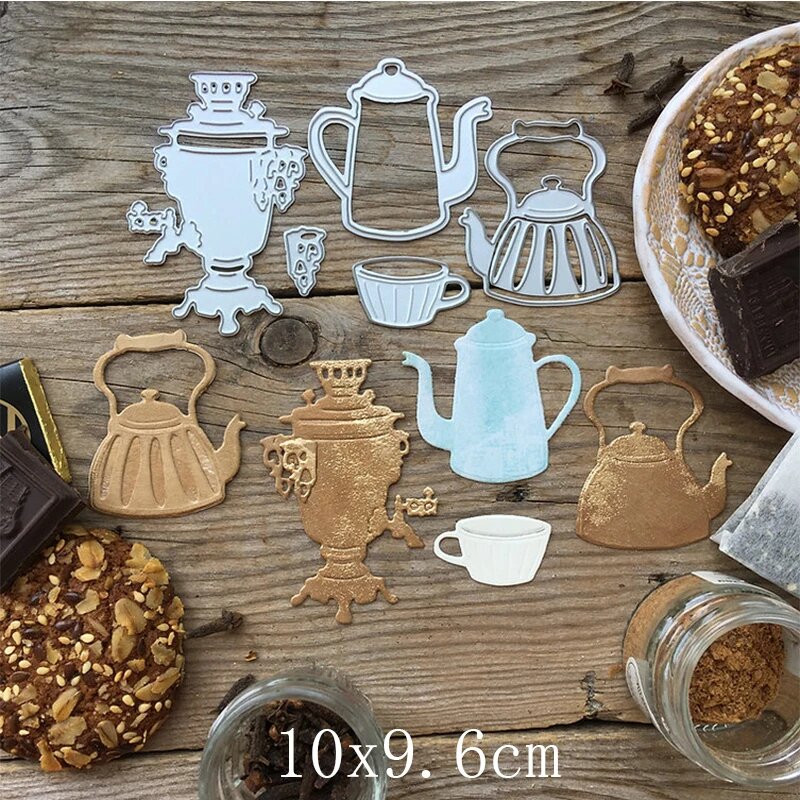 Металлические трафареты Piggy Craft, чайники и чашки, E-1126