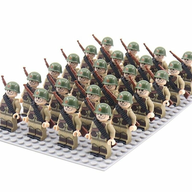 Набор солдатиков DZ-260 TBS Toys Советская пехота Солдаты с оружием и аксессуарами 1 пластина 16х16