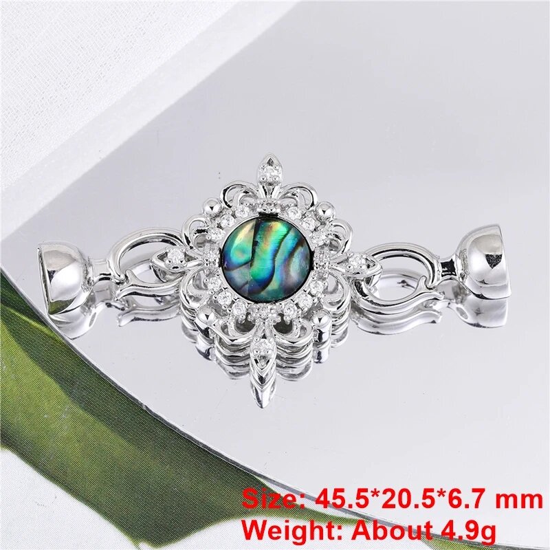 Застежка для бисера Juya, изумрудный, White Gold