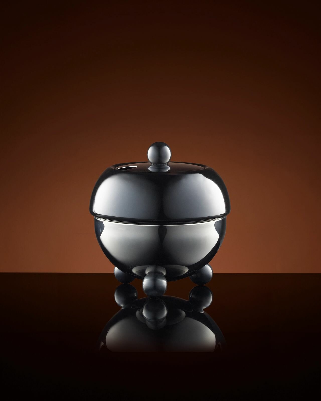 Сахарница TWG Design Sugar Bowl in Black черная, серебро