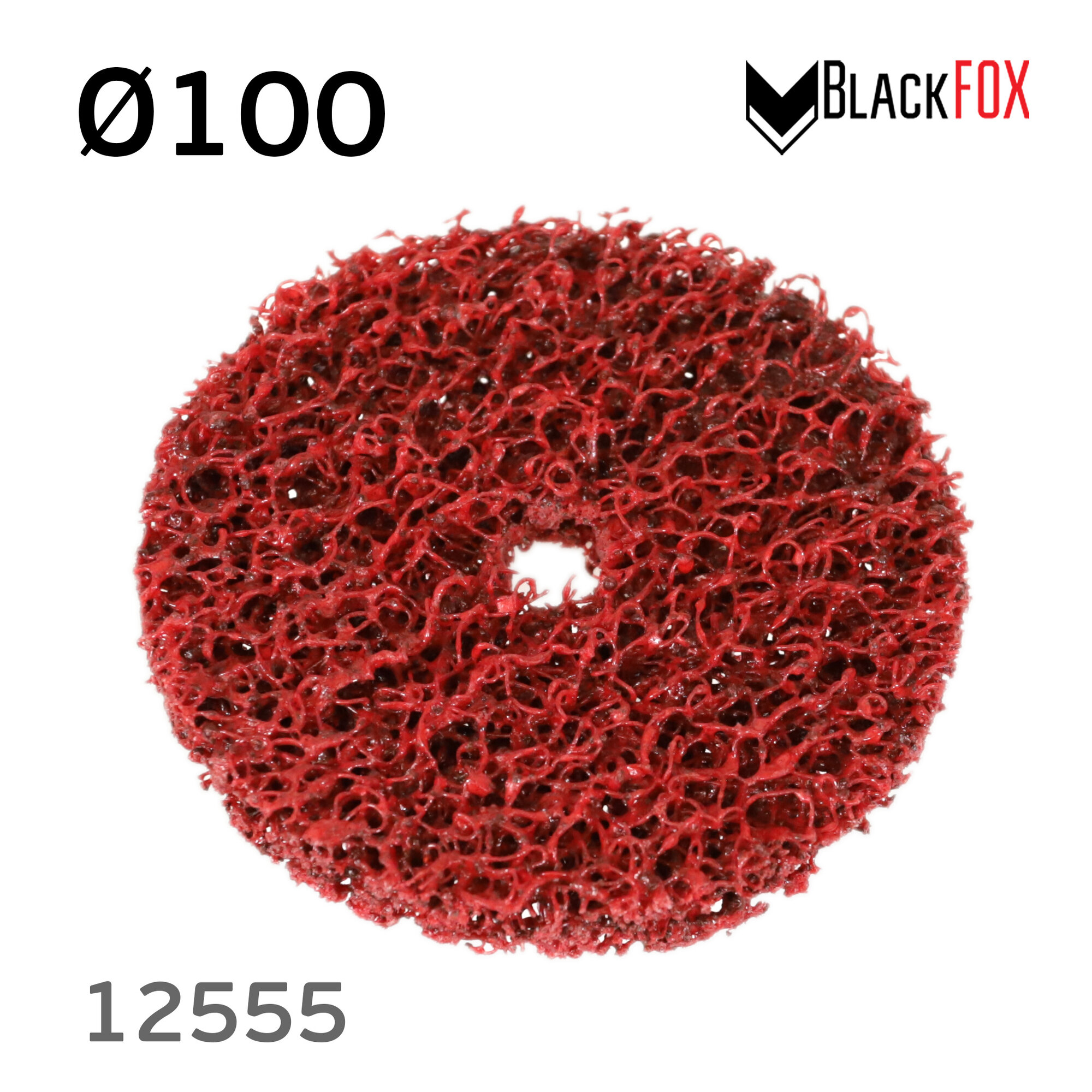 Круг зачистной под шпиндель 100мм BlackFox красный (жесткий) кораловый торцевой Clean Strip RED