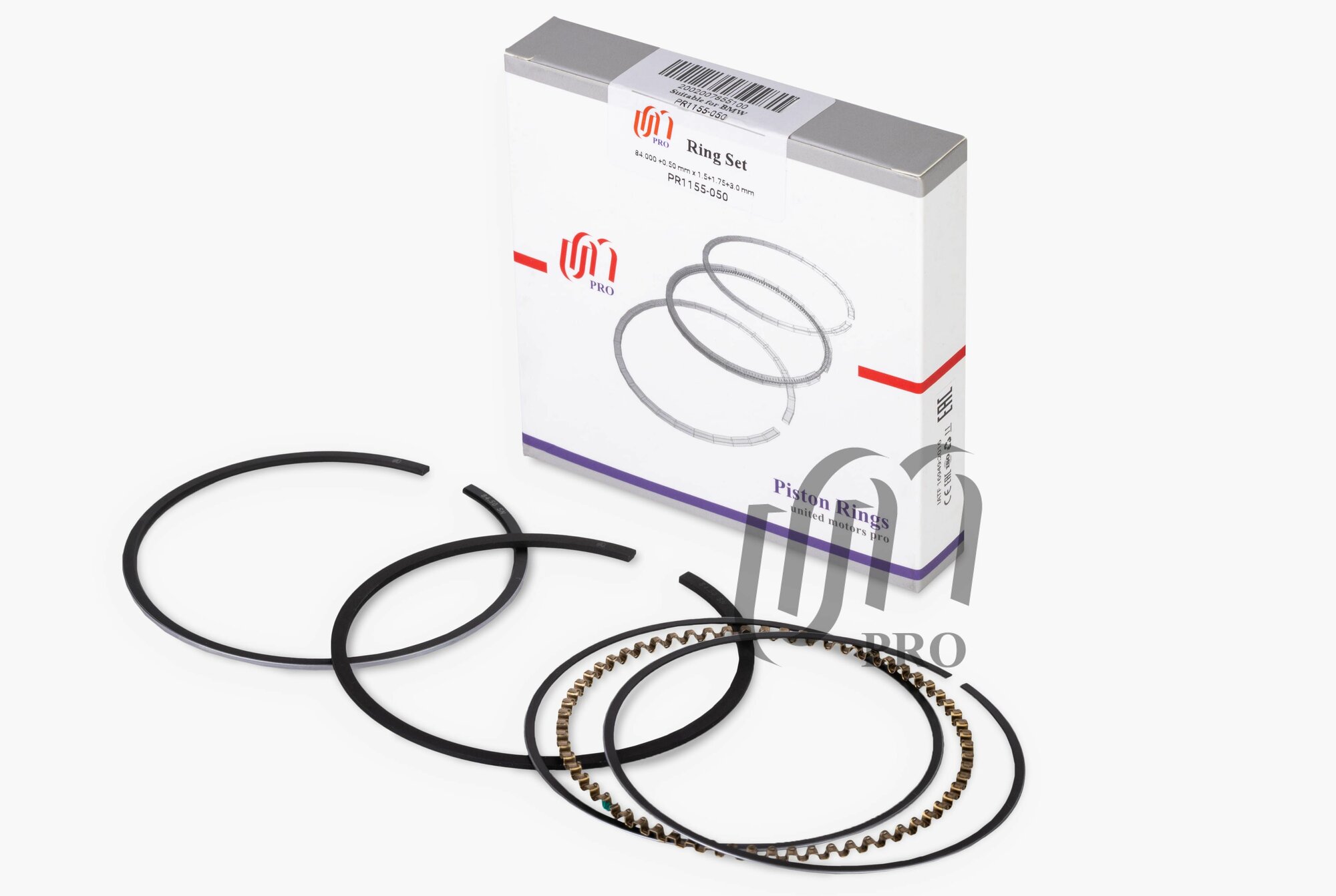 Кольца поршневые 0.50 BMW M40B16-B18, M20B25-B27 d84.0+0.50 1.5-1.75-3 на 1 цил. UMpro