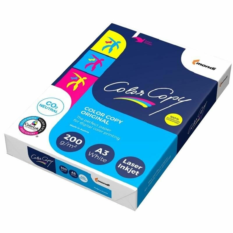 Бумага Color Copy для цветной лазерной печати, А3, 200 г, 161% CIE, 250 листов