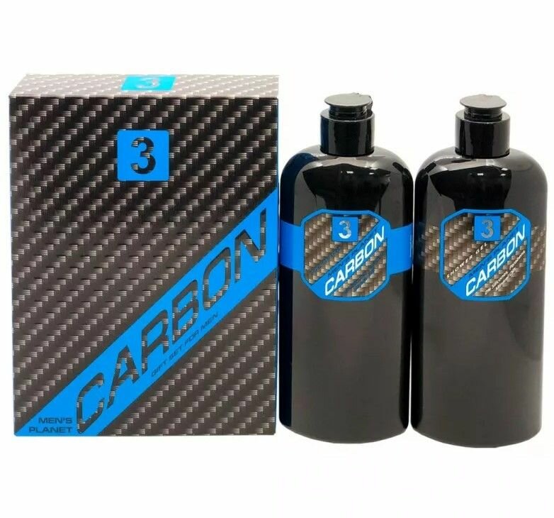 Набор уходовых средств FESTIVA "Men's Planet Carbon 3", подарочный, мужской, шампунь и гель для душа по 250 мл