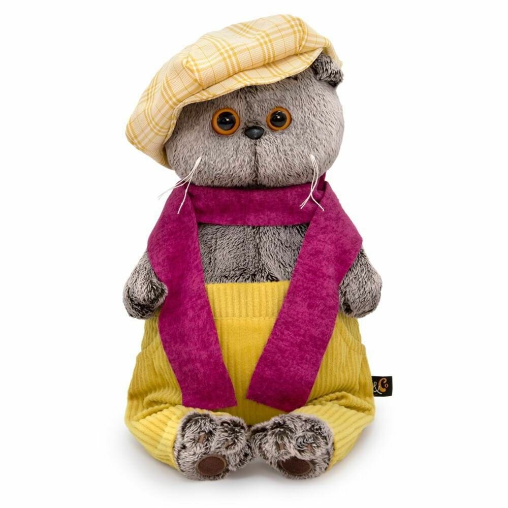Мягкая игрушка BUDI BASA Кот Басик, в кепке и шарфе, 22 см (Ks22-224)