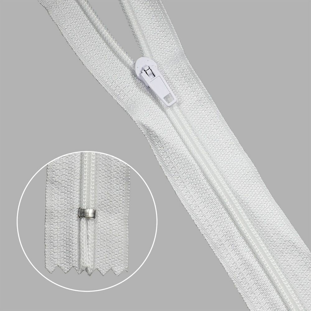 Молния айрис брючная 14 см 501 белый, 10 шт