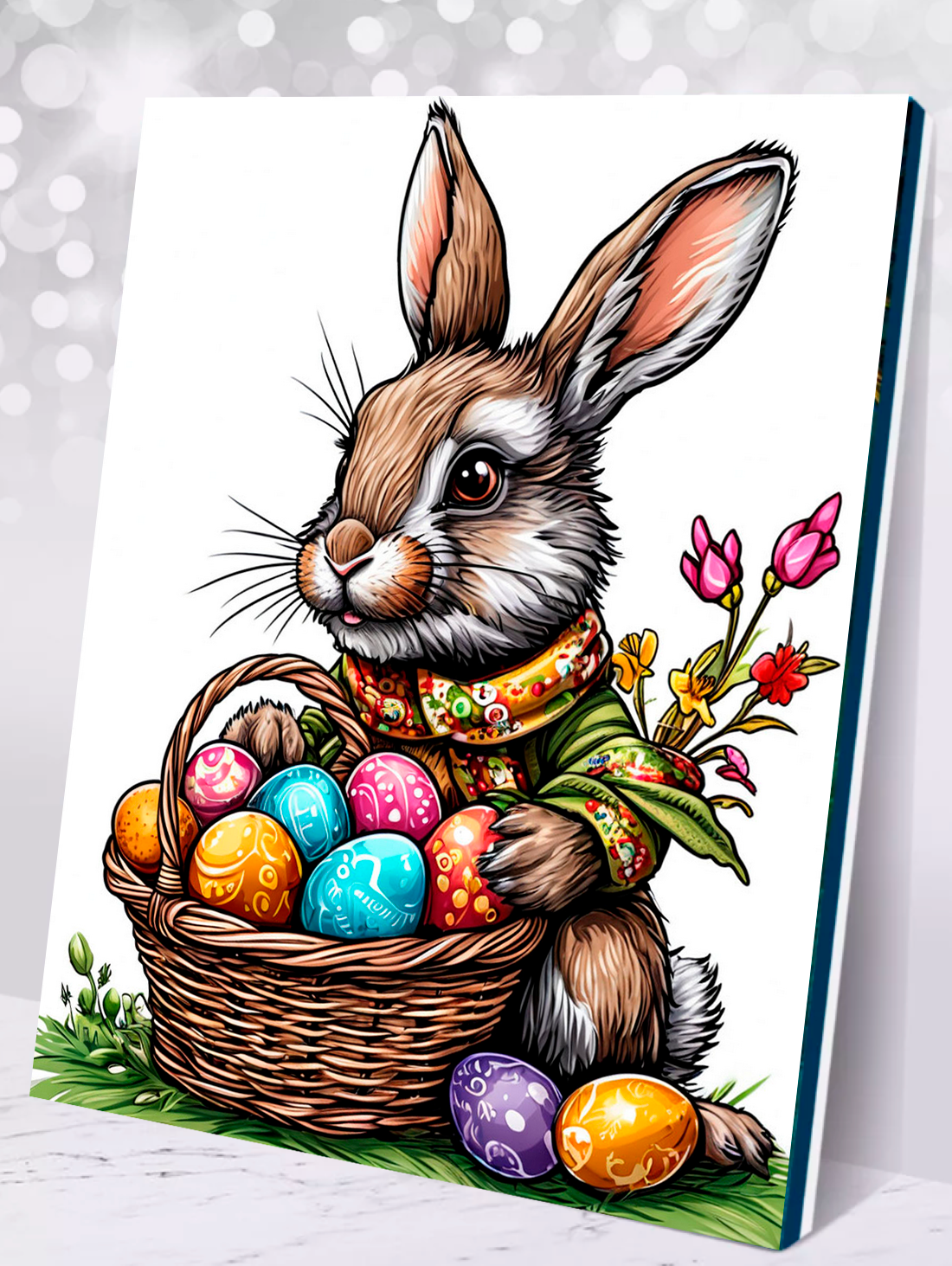 Картина по номерам "Пасхальный кролик" 40х50 см, хлопковый холст на подрамнике, акрил, Hobby Home