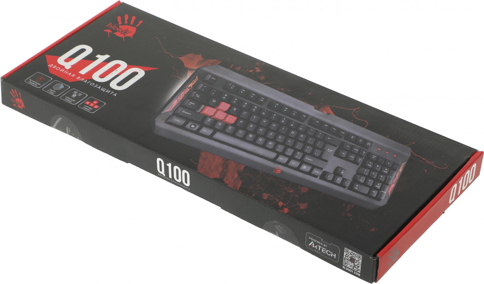 Клавиатура проводная компьютерная Q100 черный USB for gamer