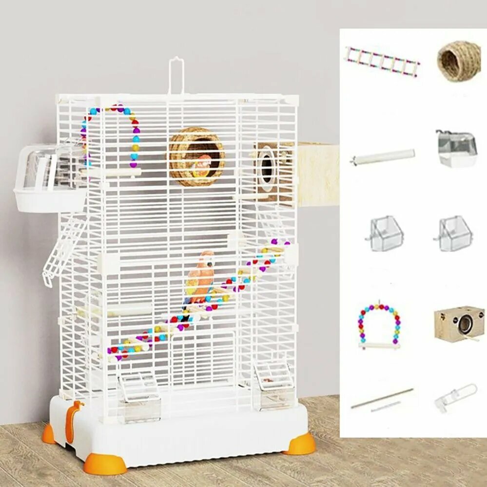 Попугай птичья клетка тигровая шкура корелла пион птица вышитый глаз большая вилла, металлическая декоративная клетка