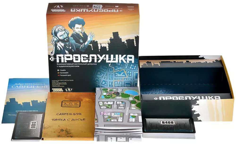 Настольная игра Прослушка (2024), Детектив, для 1-6 игроков , от 12 лет , Hobby World — фото 1