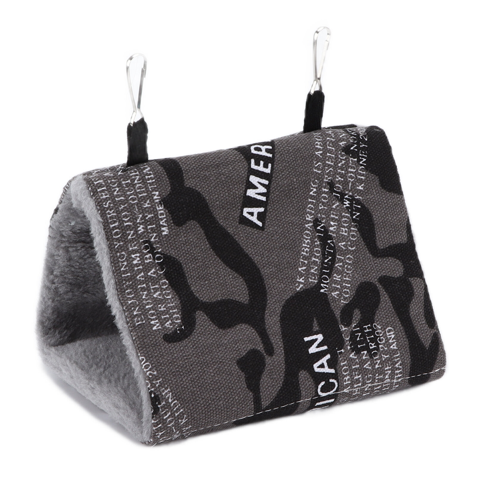 Теплый домик-птичье гнездо, мягкий холст, треугольный зимний теплый хлопковый гамак-кровать для голубя-попугая Myna и других маленьких домашних животных, 24x15x18 см/9,4x5,9x7,1 дюйма, серый