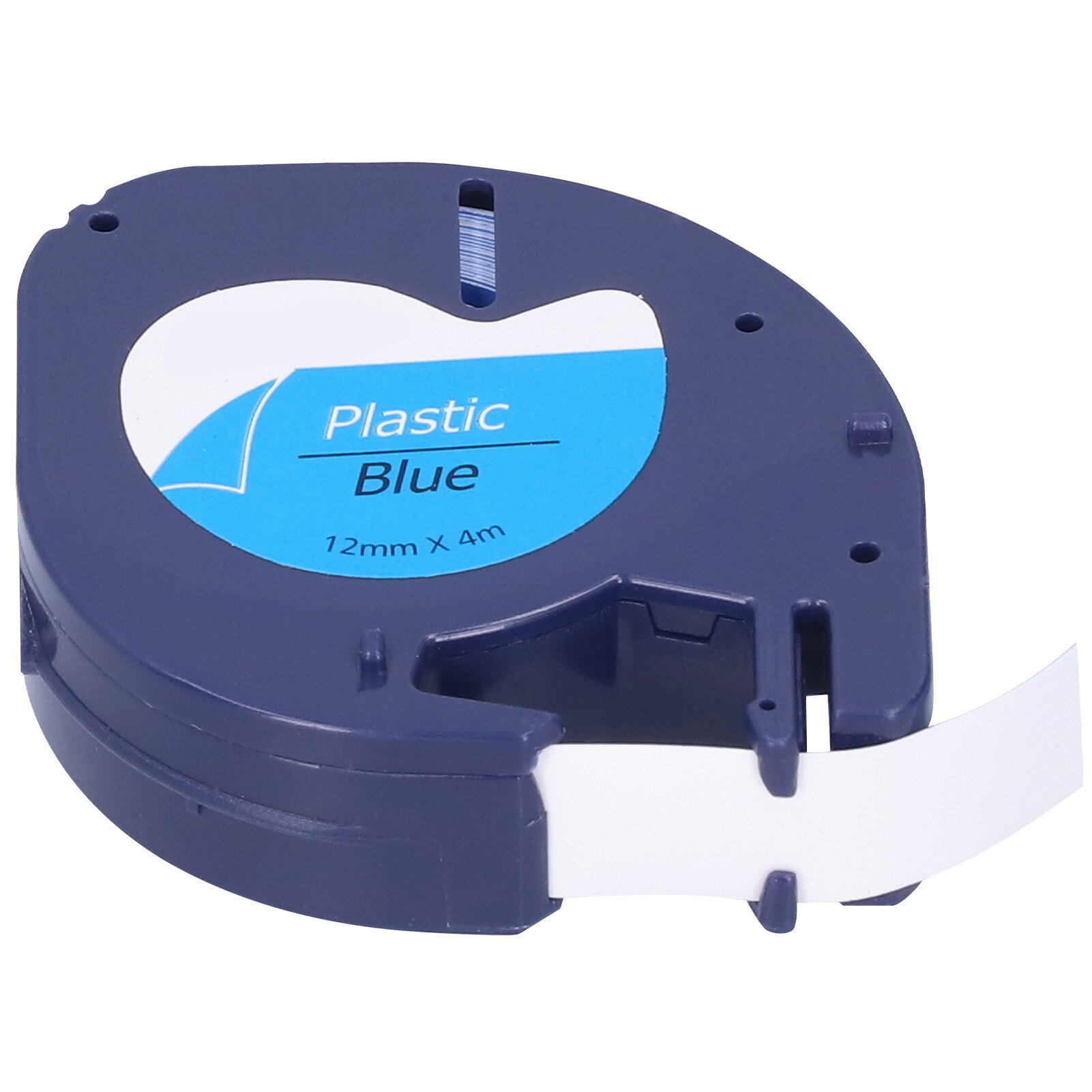 Замена этикеточной ленты для DYMO LETRATAG, 12мм x 4м, черные буквы на синем (91205)