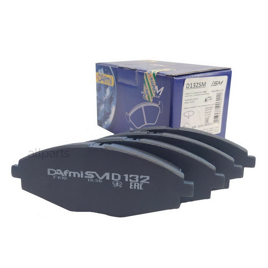 DAFMI D132SM Колодка торм. передн. DAfmi "Semi Metallic" D132SM Chevrolet Lanos, Matiz, Nexia 8 кл, Sens