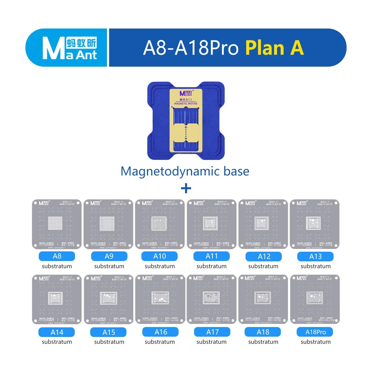 Магнитный фиксатор для BGA-чипов MOTIVE (A8-A18/Qualcomm/HiSilicon/EMMC)