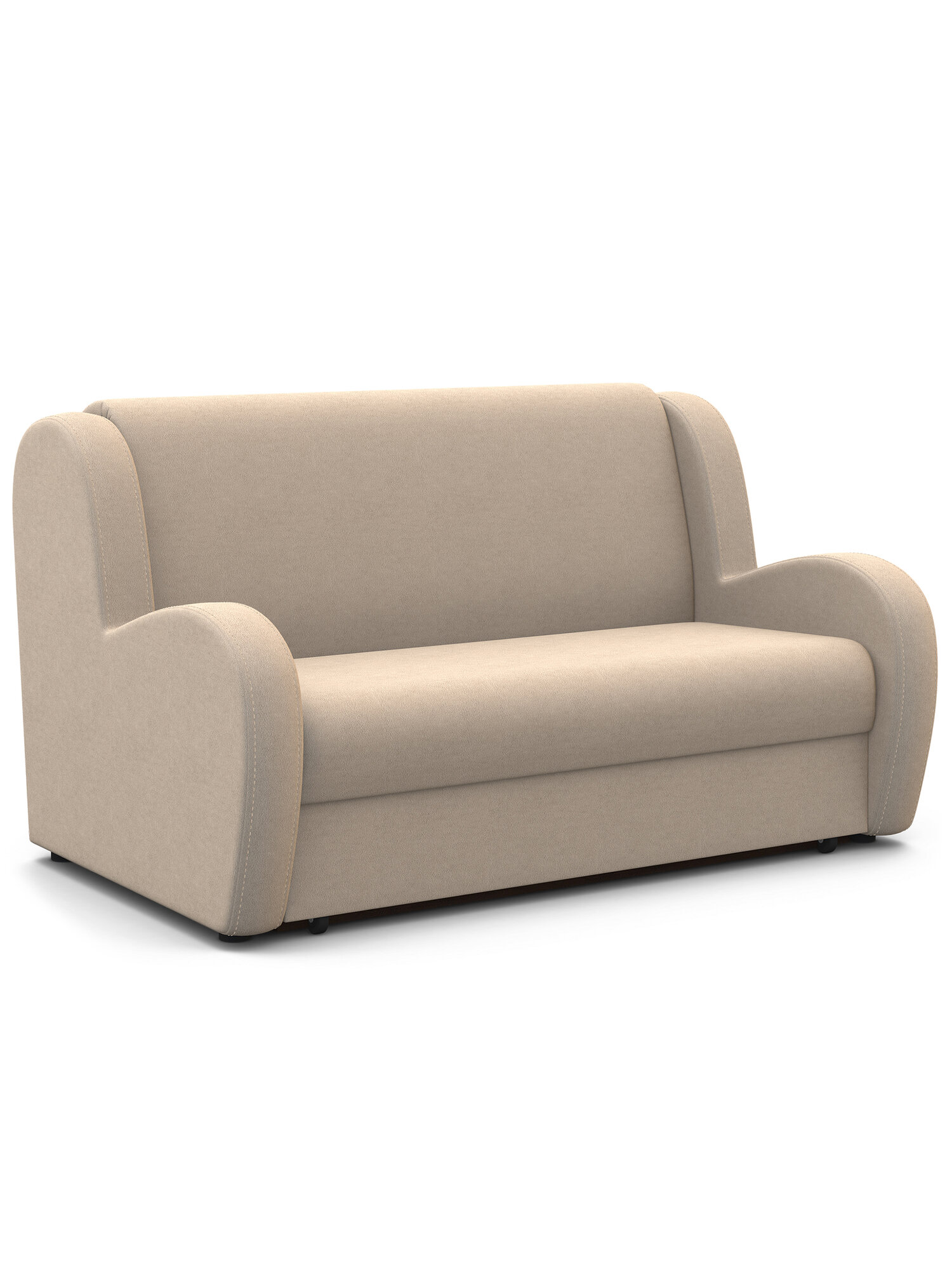 Диван-кровать Барон, прямой, раскладной, аккордеон, 100х194 см, велюр бежевый