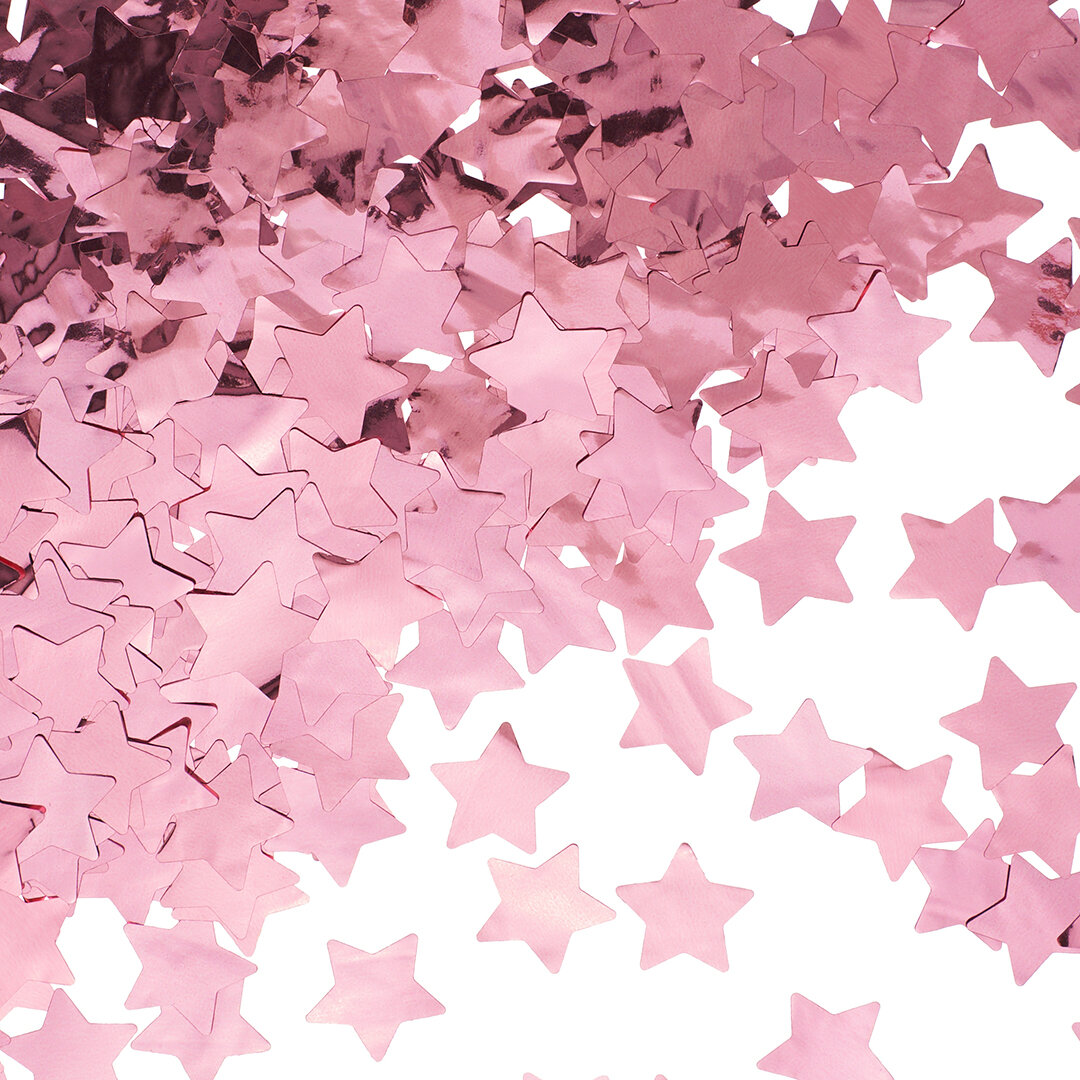 Конфетти Волна веселья Фольга Звезда, цвет розовое золото металлик 2,5 см 50 г