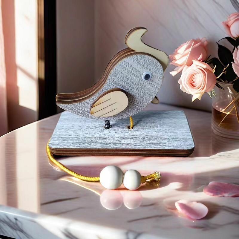 Креативный дверной звонок ручной работы woodpecker home, вы можете постучать в дверь, потянув за