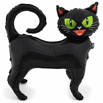 Шар воздушный фольгированный весёлая затея Кот, черный, 24"