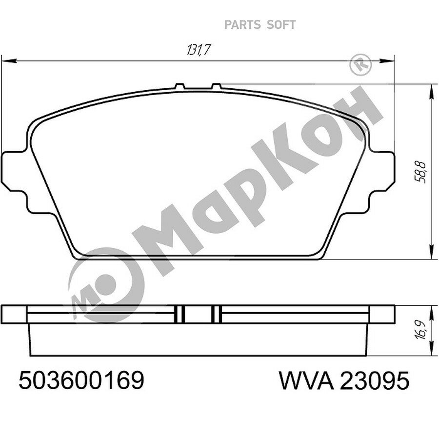 MARKON Колодки тормозные RR без датчика