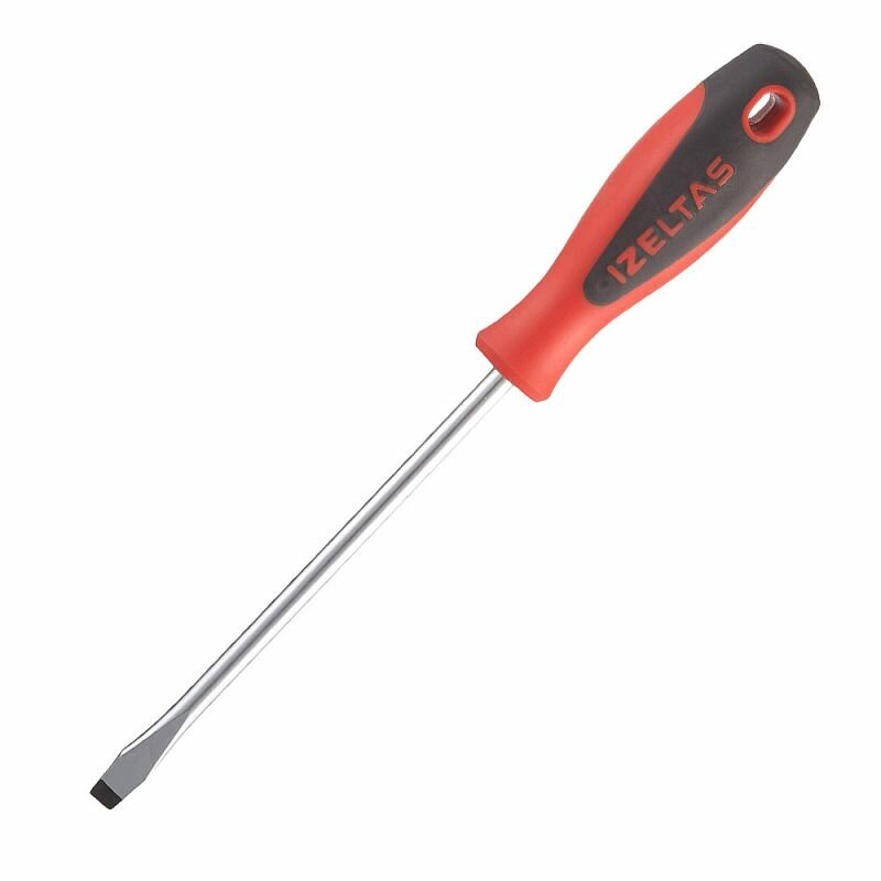 Отвертка ergonomik с прямым шлицем (Slotted), двухкомпонентная рукоятка, 1.0Х5.5Х100, IZELTAS, 4350175100, 13000001414