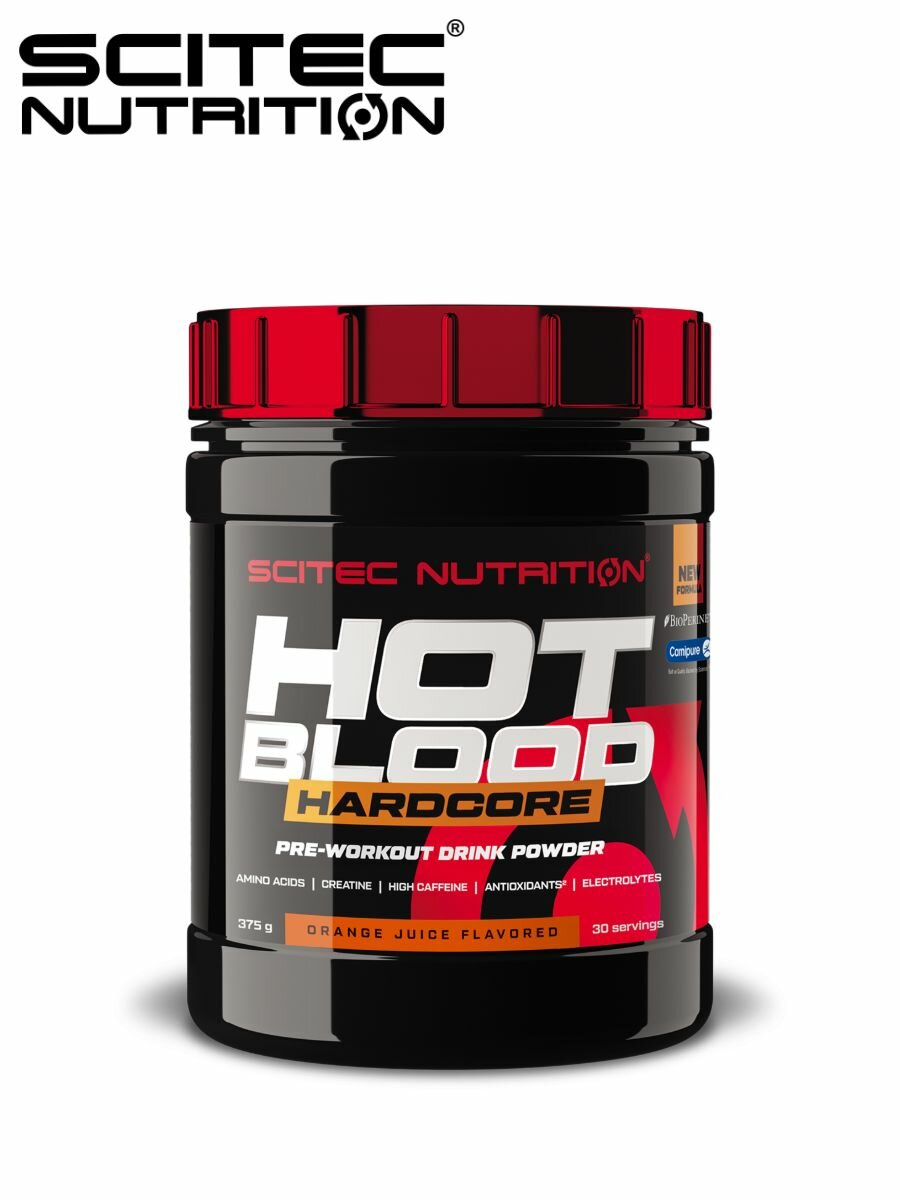 Предтренировочный комплекс Scitec Nutrition Hot Blood Hardcore 375 гр Апельсиновый сок