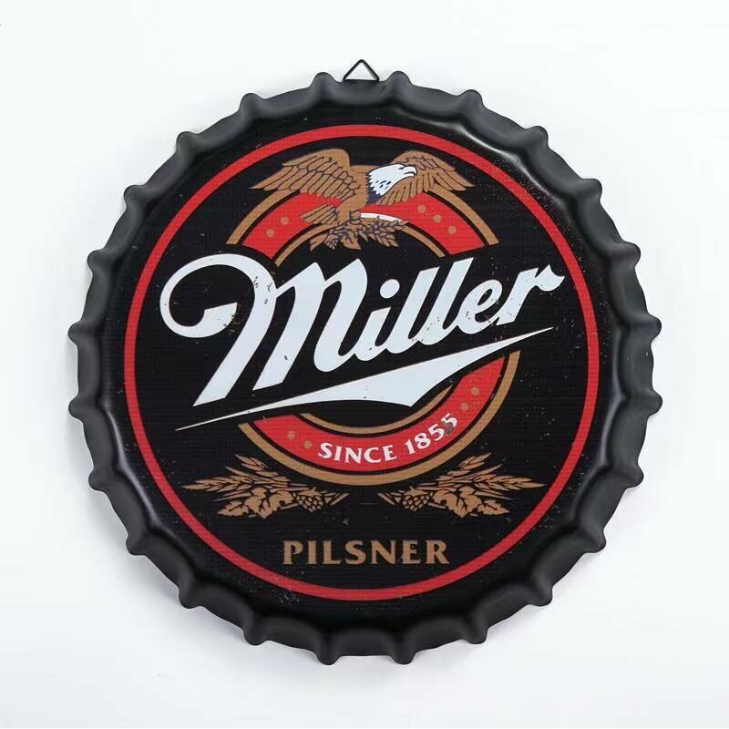 Винтажная металлическая картина для декора стен 30x30 см, круглая железная тарелка с узорами, ретро декор для дома, бара, кафе