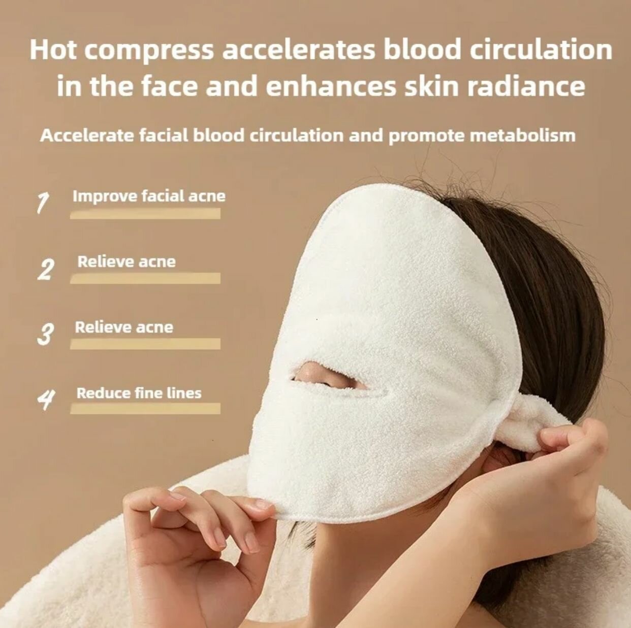 Компрессионная многоразовая маска полотенце для SPA процедур лица в кабинете косметолога / Компресс для домашнего СПА 1 шт