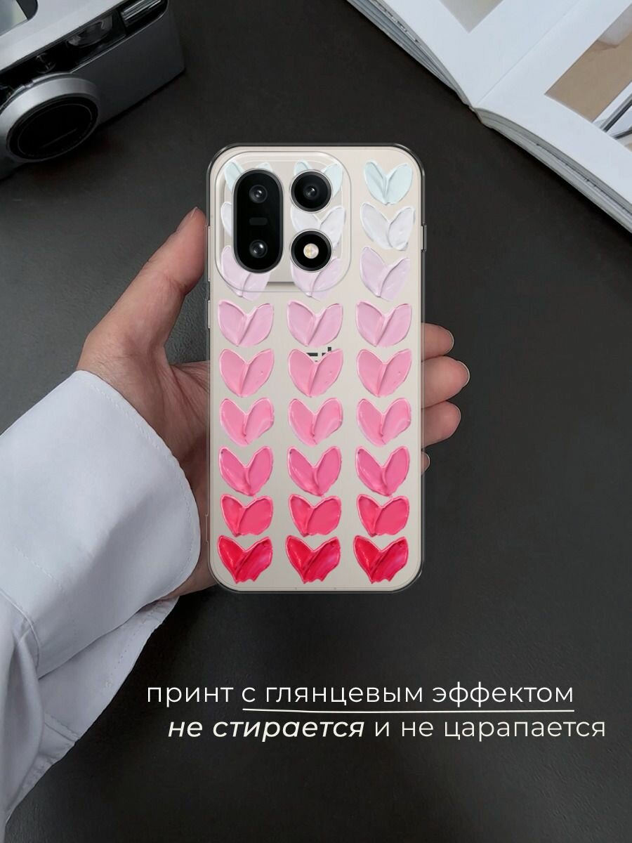 Чехол на OnePlus 15 / Ван Плас 15 с принтом Градиент из сердечек — фото 1