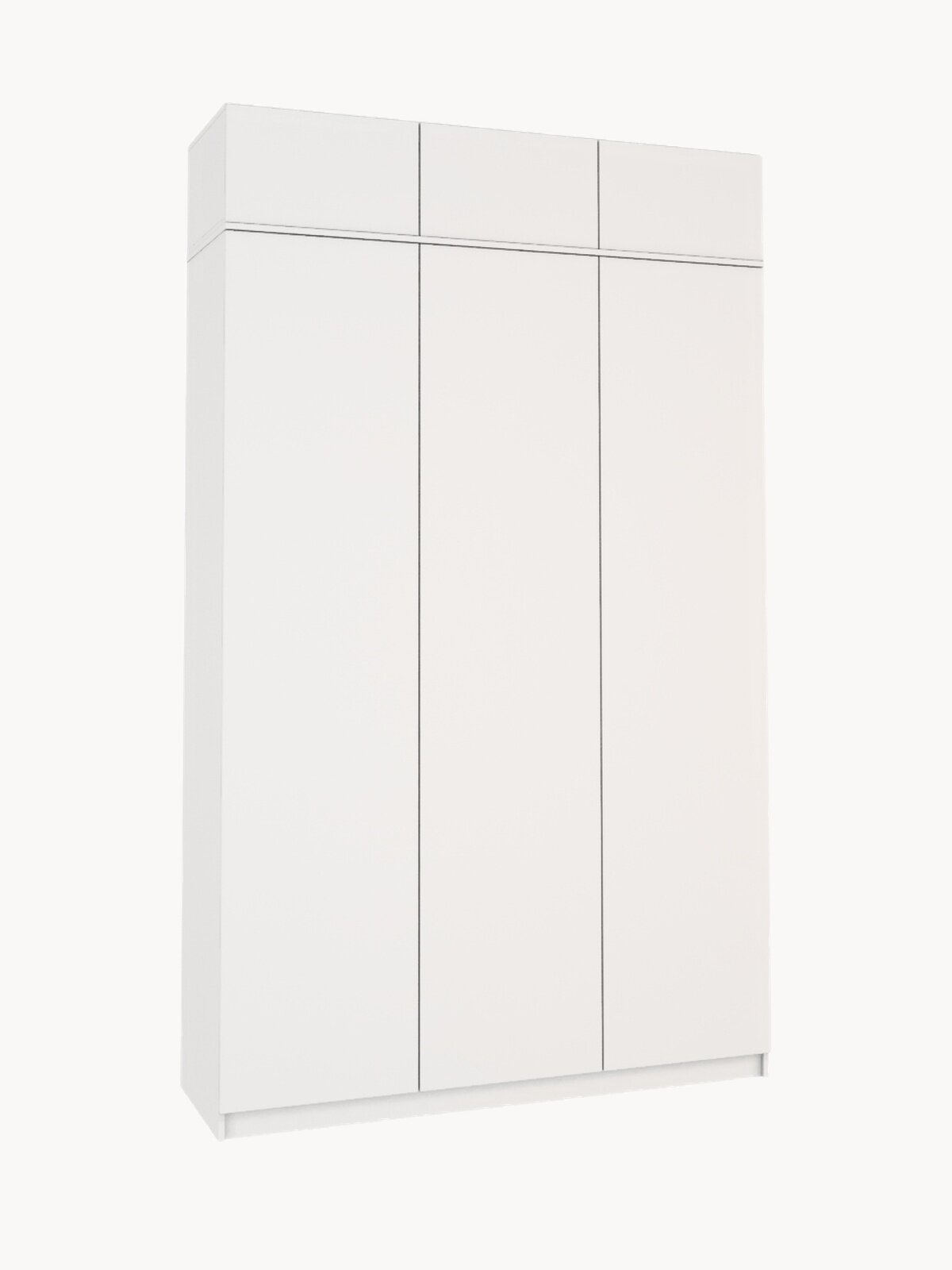 Шкаф для одежды HomeGrad Mika с антресолью, ЛДСП, распашные дверцы, белый, 150х48х250