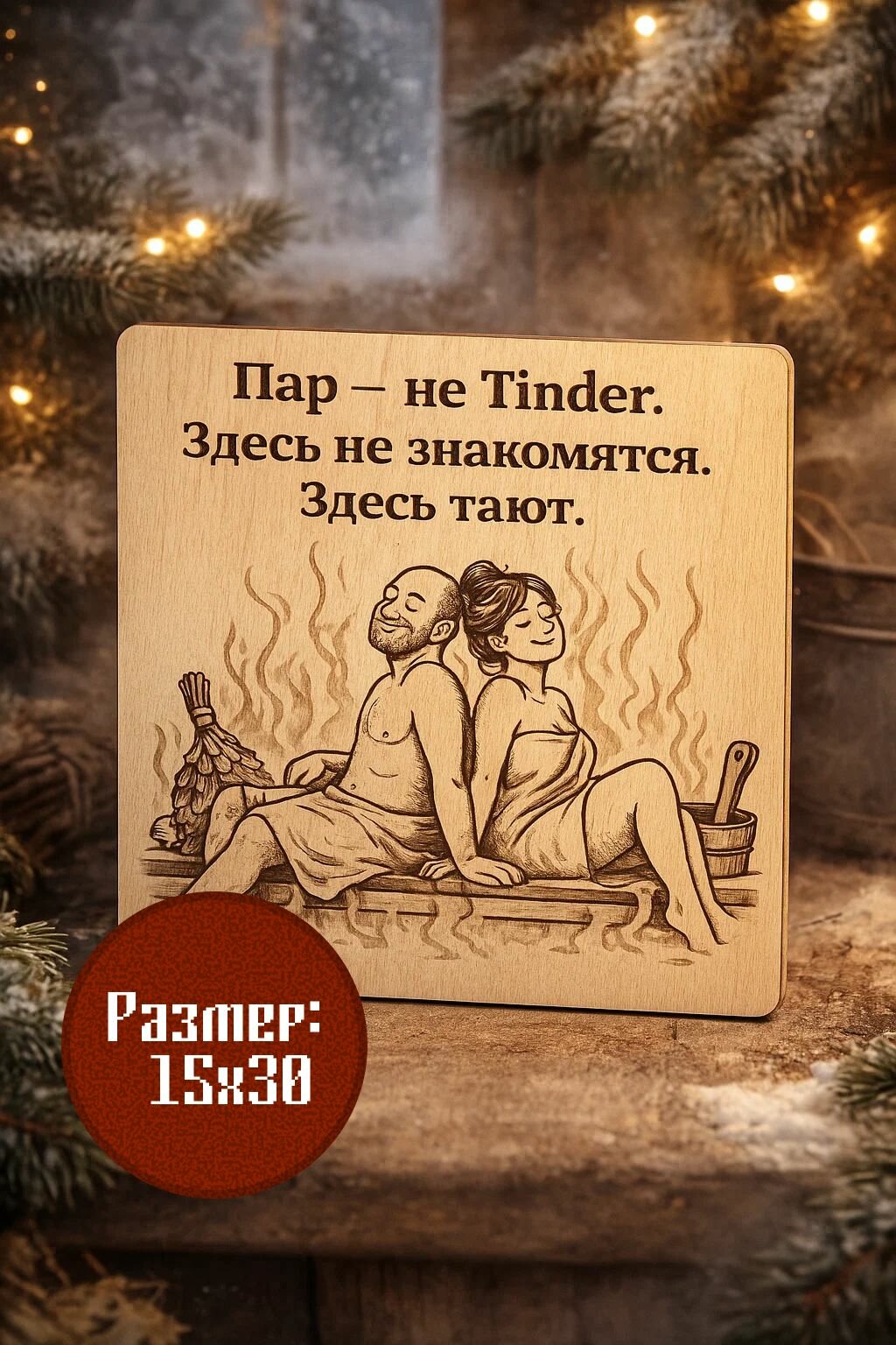 Табличка для бани из дерева, прикольный подарок